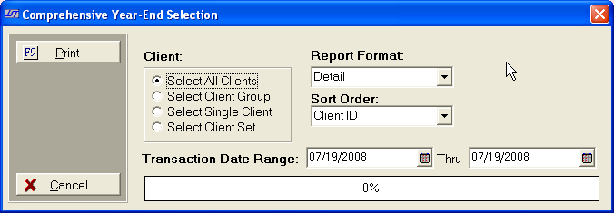 Comprehensive Year End Report Selection Criteria