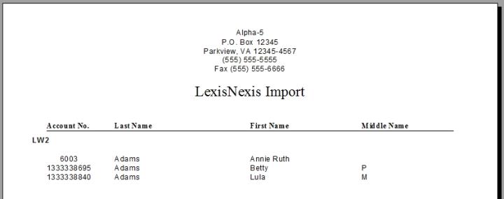 LexisNexis Interface