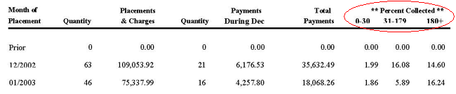 Collection Statistics Detail Report Explanation
