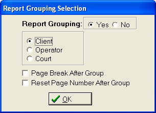 Report Grouping Button
